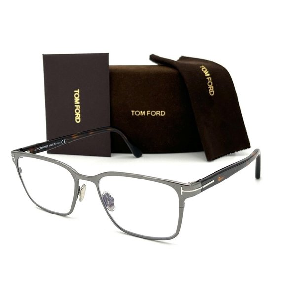 Tom Ford | Accessories | Tom Ford Ft5733 08 Shiny Gunmetal Blue Block ...